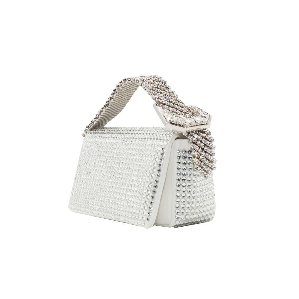 Shop Gedebe My Dream Mini Full Strass Bag - White - on AiSPi